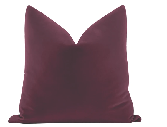 Signature Velvet Merlot 22 x 22 – Victoria’s Interiors